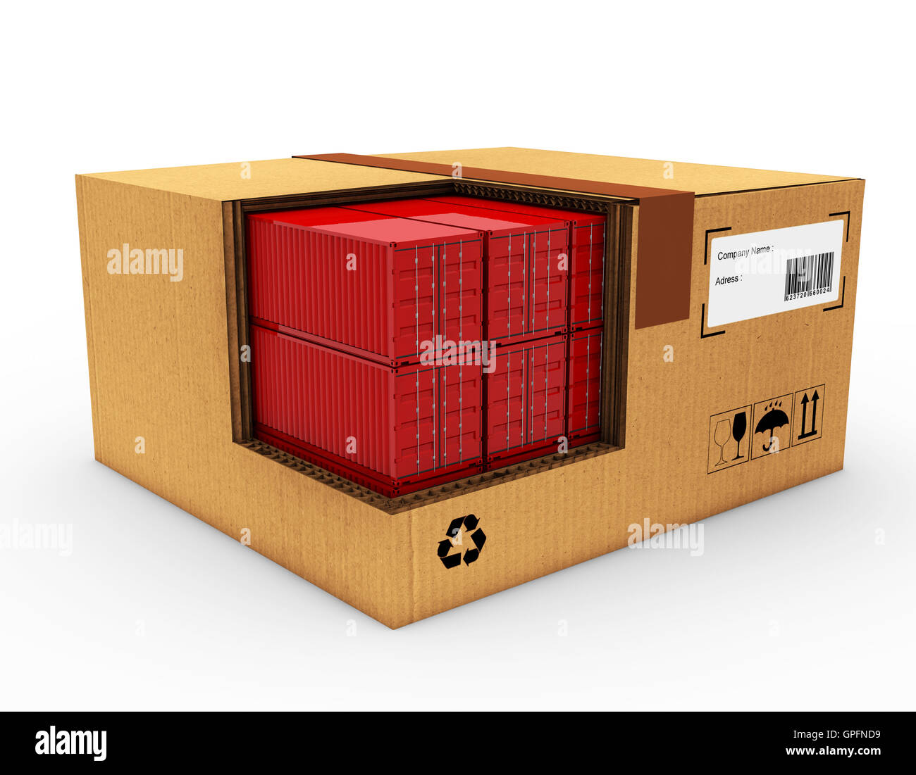 3d package on the white background Stock Photo - Alamy