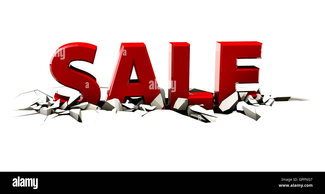 A 3d red sale on a white background Stock Photo - Alamy