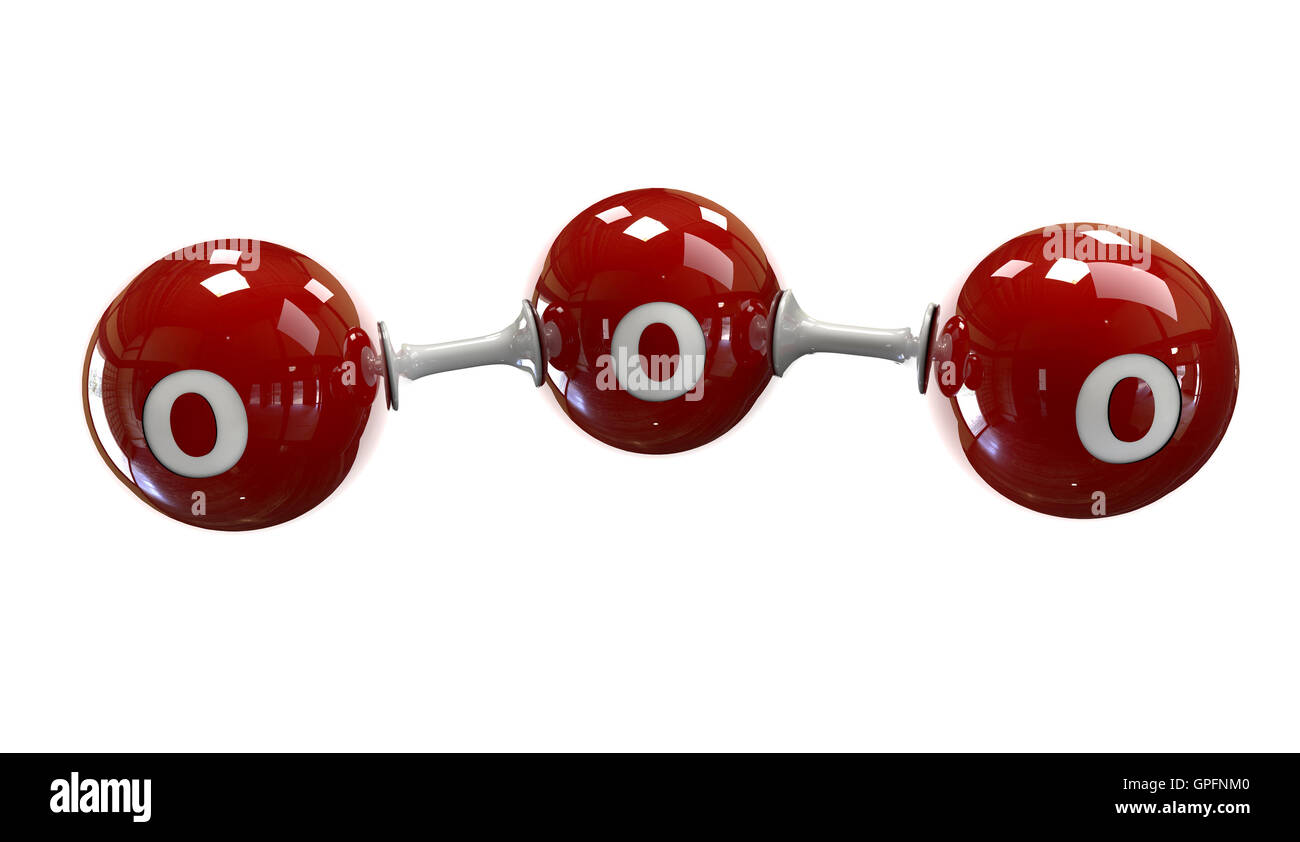 3D Illustrator molecule of Ozone on a white background Stock Photo - Alamy