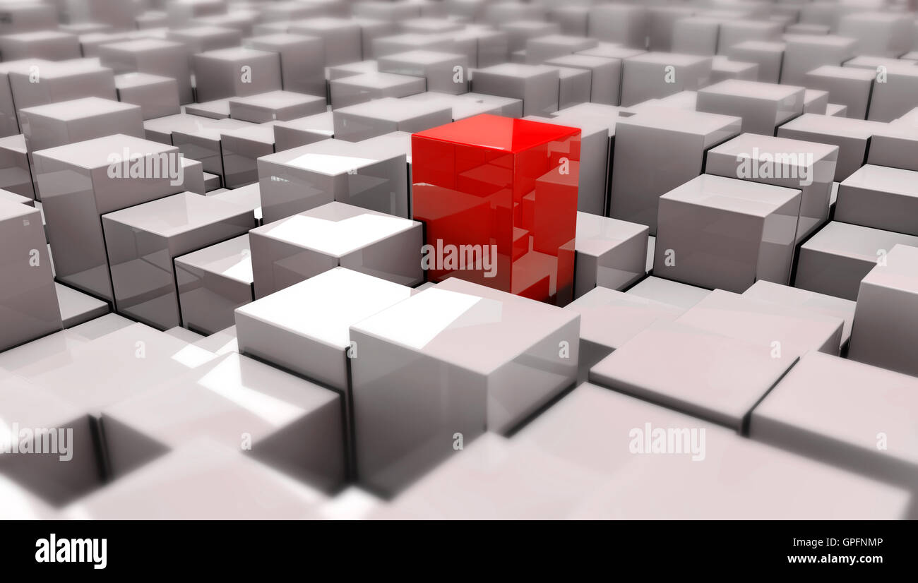 3d Illustration of red cube on backround Stock Photo - Alamy
