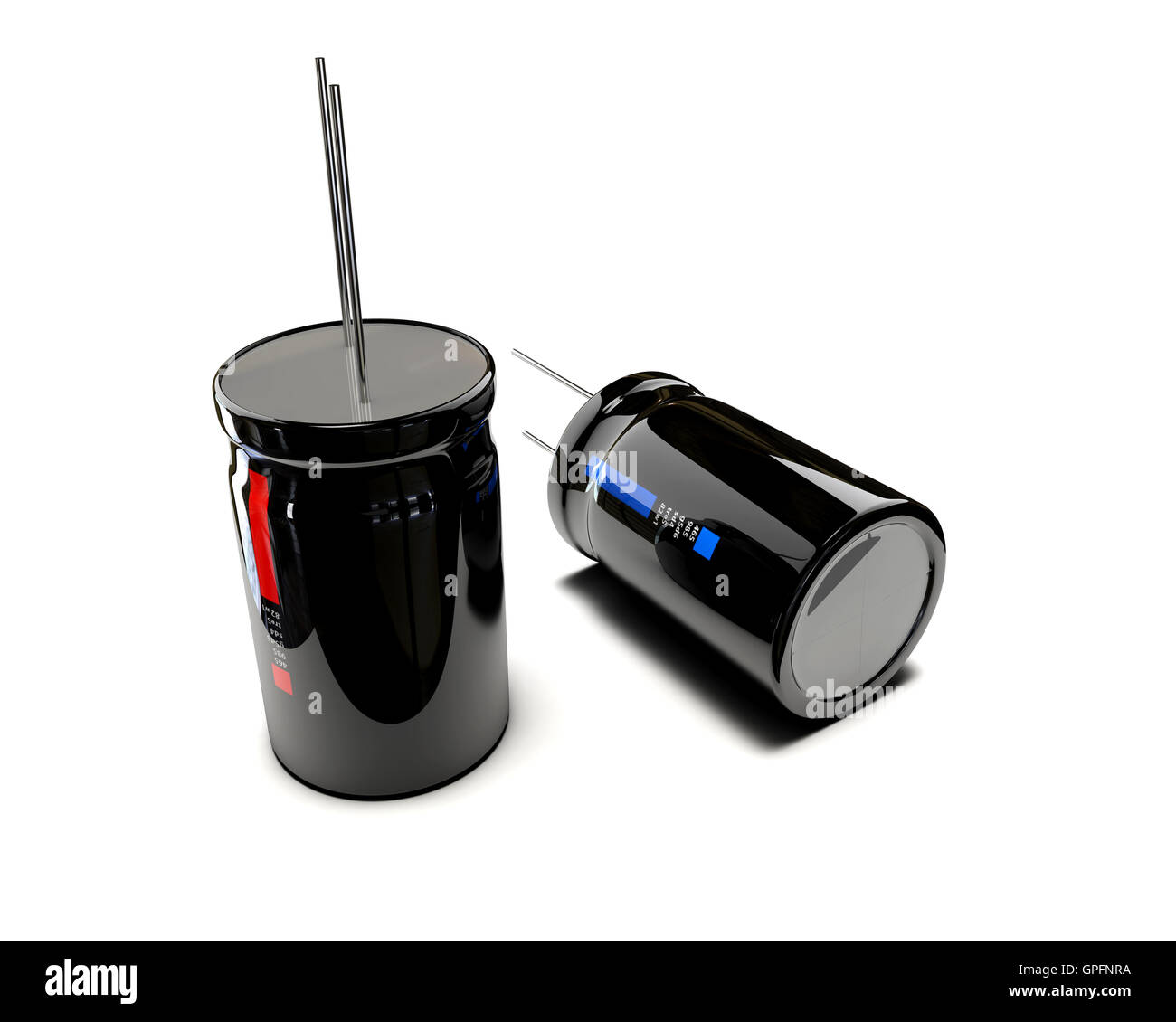 3d Illustration of electrical components on white background Stock ...