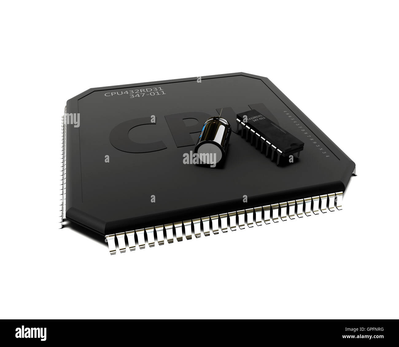 3d Illustration of electrical components on white background Stock ...