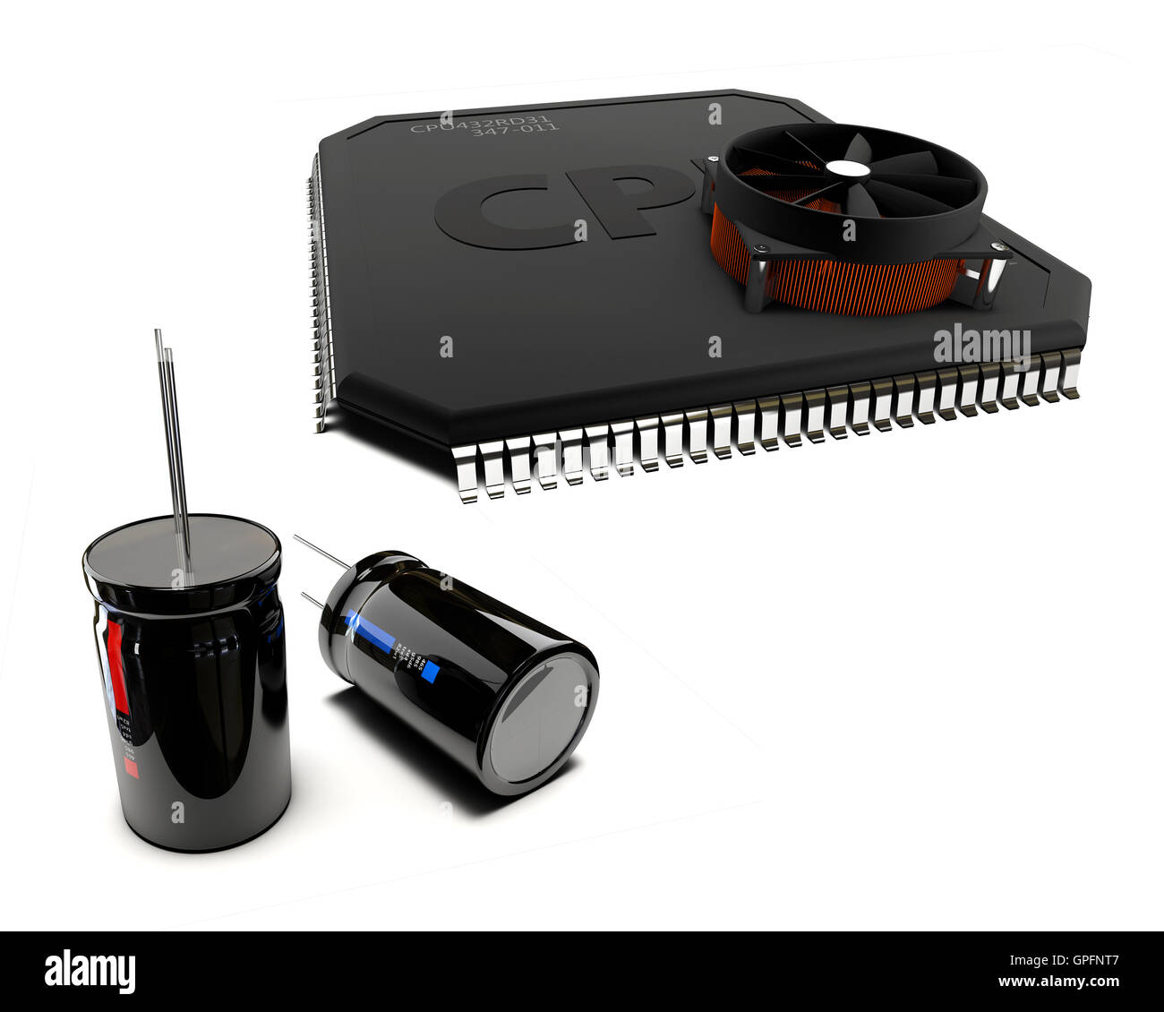 3d Illustration of electrical components on white background Stock ...