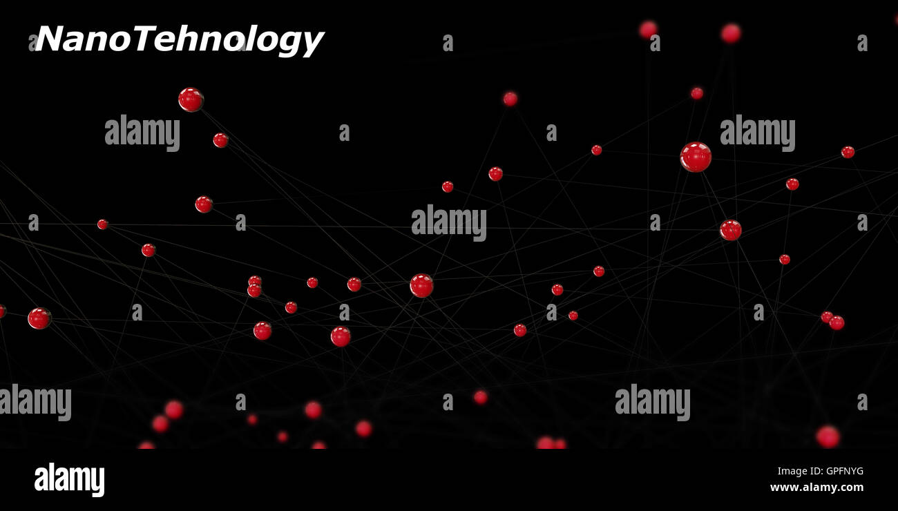 3d Illustration of a nanotechnology symbol on a black background Stock ...