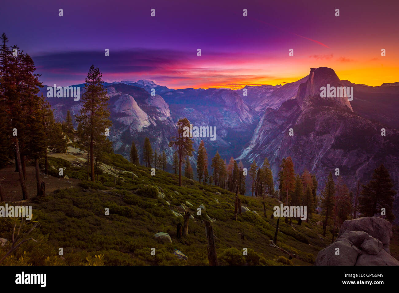 Yosemite National Park California Rising Sun over Half Dome taken from ...