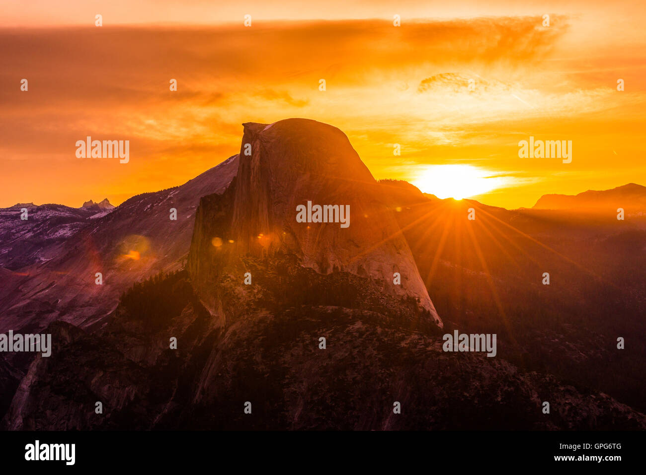 Yosemite National Park California Rising Sun over Half Dome taken from ...