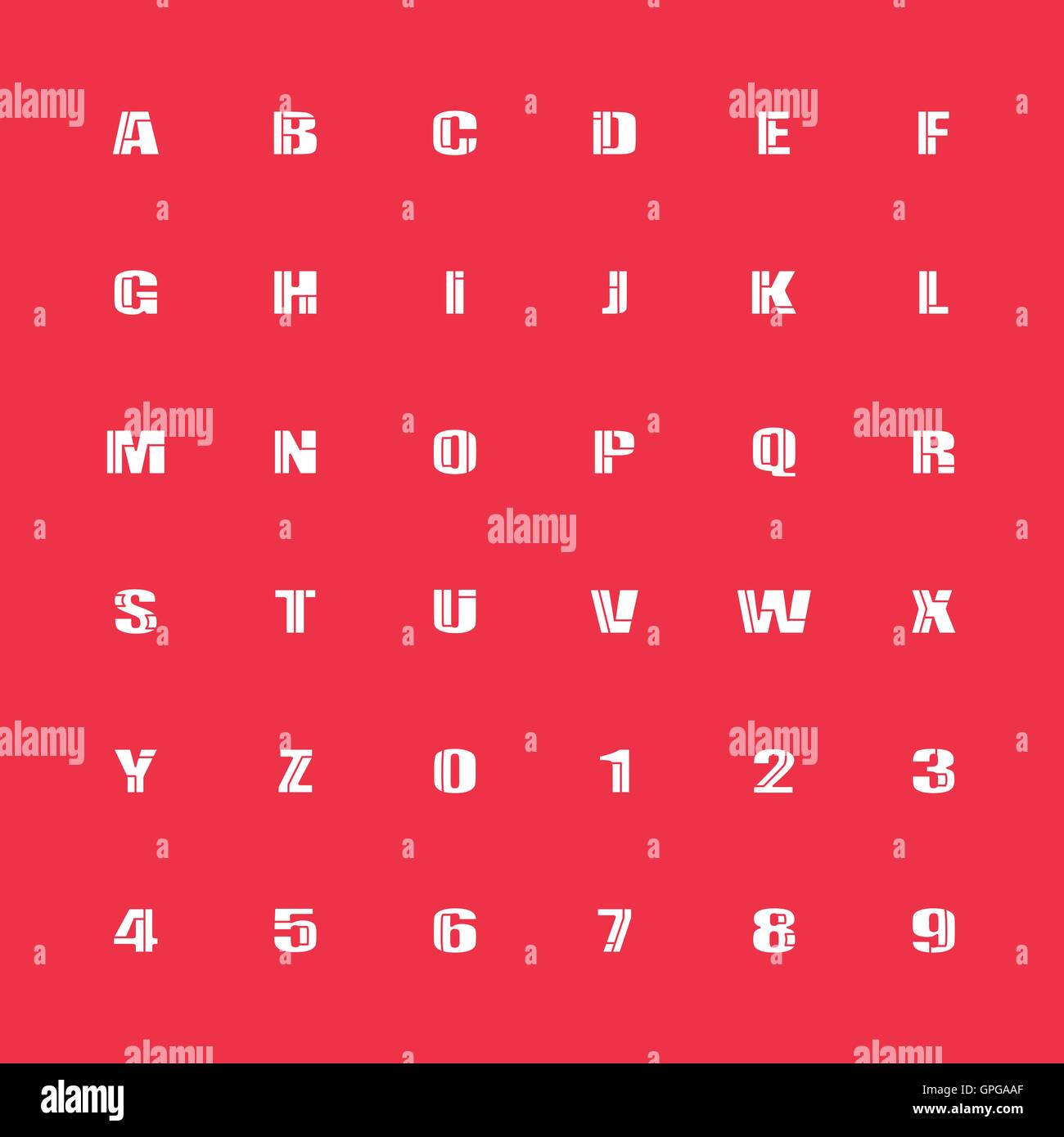 mosaic style alphabet letters and numbers. vector font type design ...