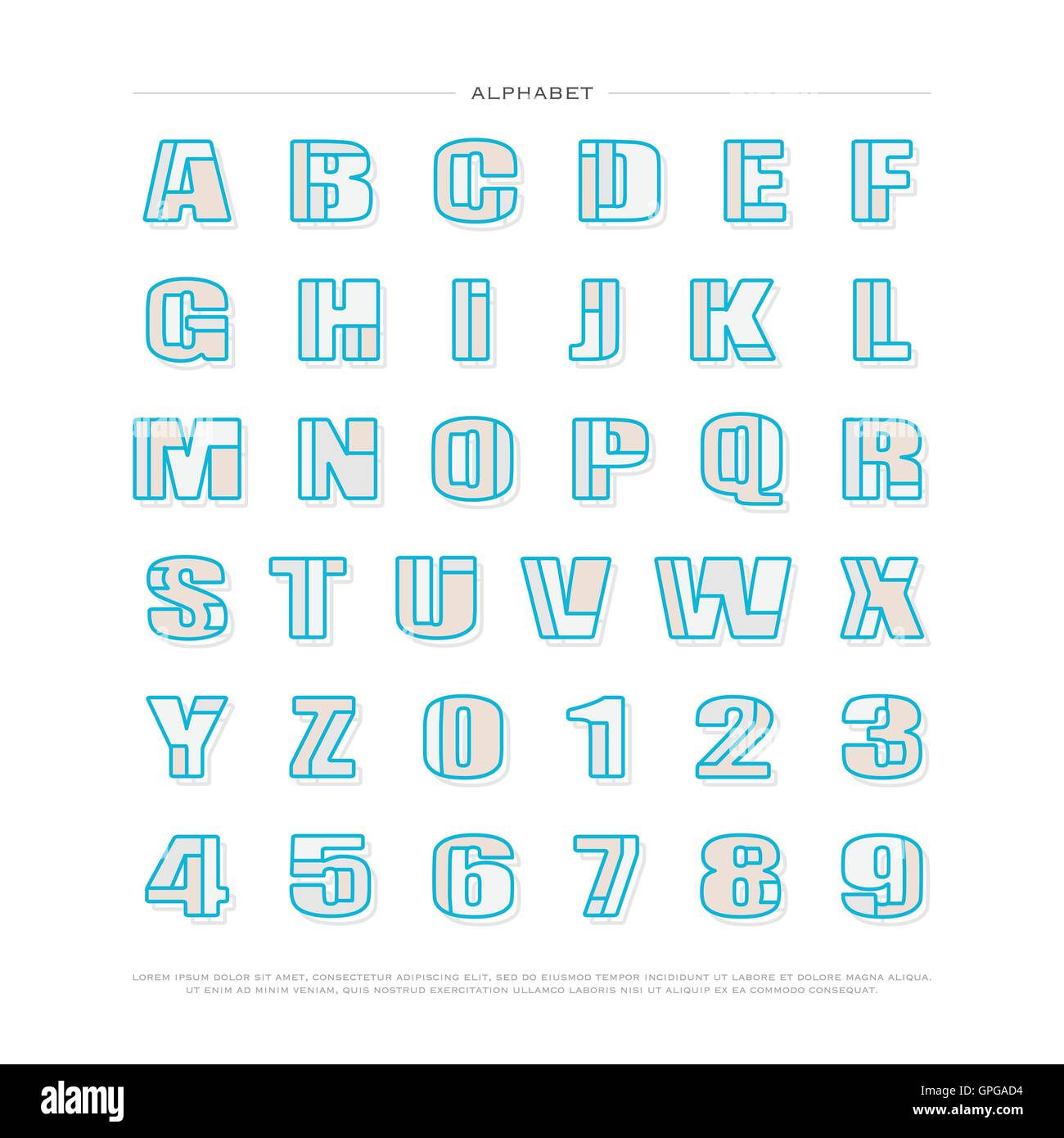 mosaic style alphabet letters and numbers. vector font type design ...