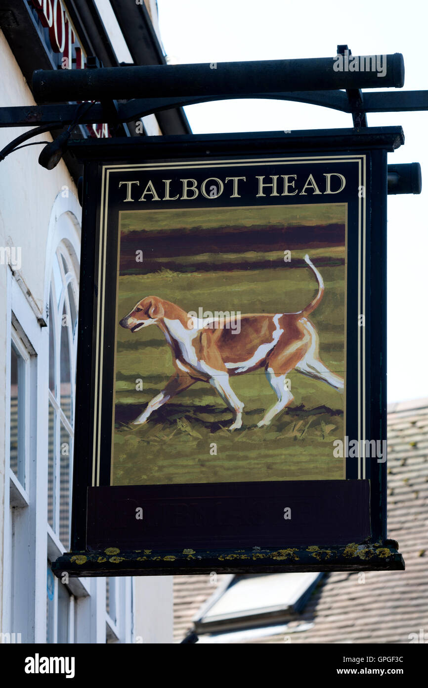 The Talbot Head pub sign, Upton-upon-Severn, Worcestershire, England ...