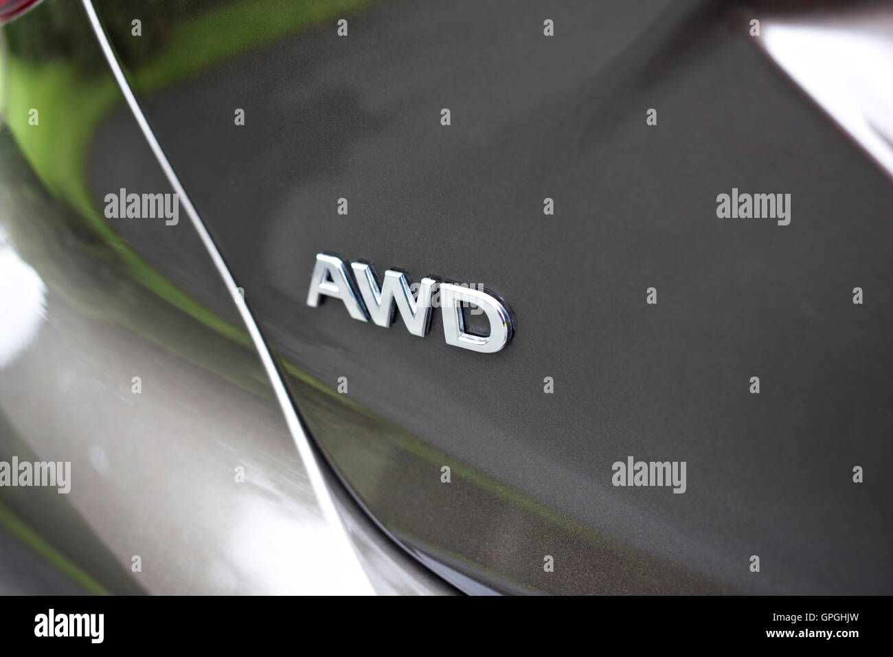AWD badge of a Chestnut Bronze Infiniti QX30 car Stock Photo - Alamy