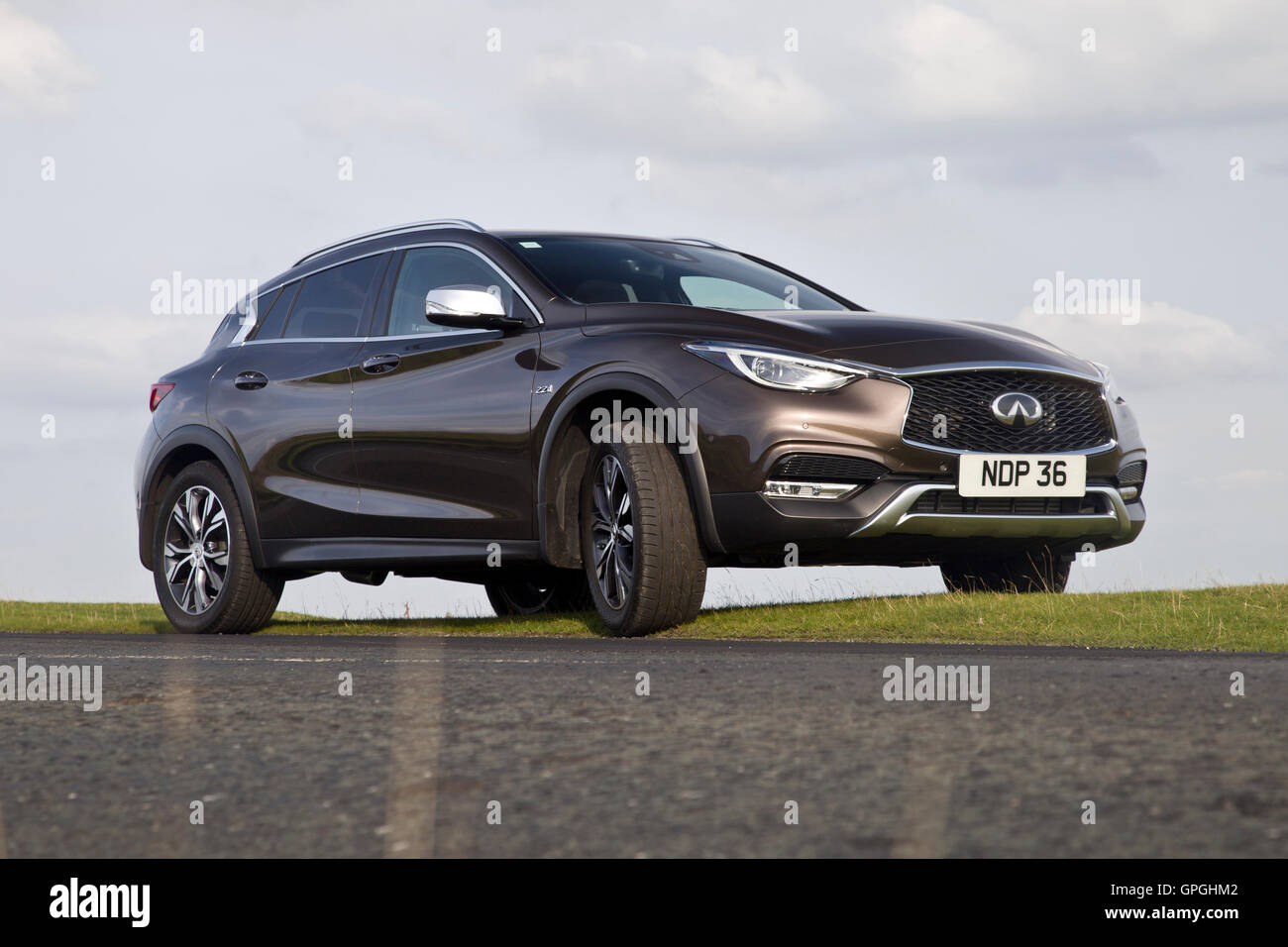 Chestnut Bronze Infiniti QX30 car photographed in the Yorkshire Dales ...