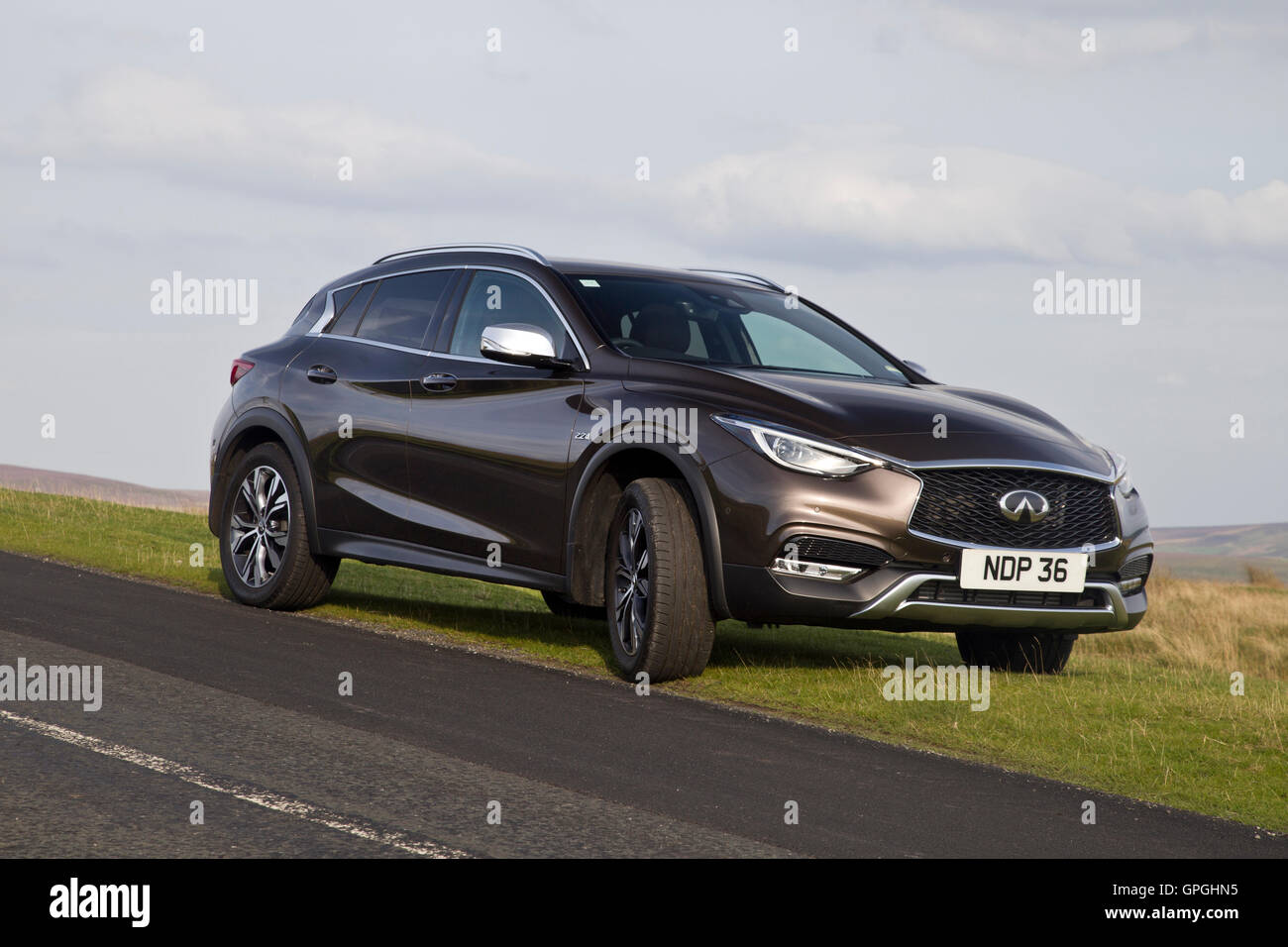 Chestnut Bronze Infiniti QX30 car photographed in the Yorkshire Dales ...