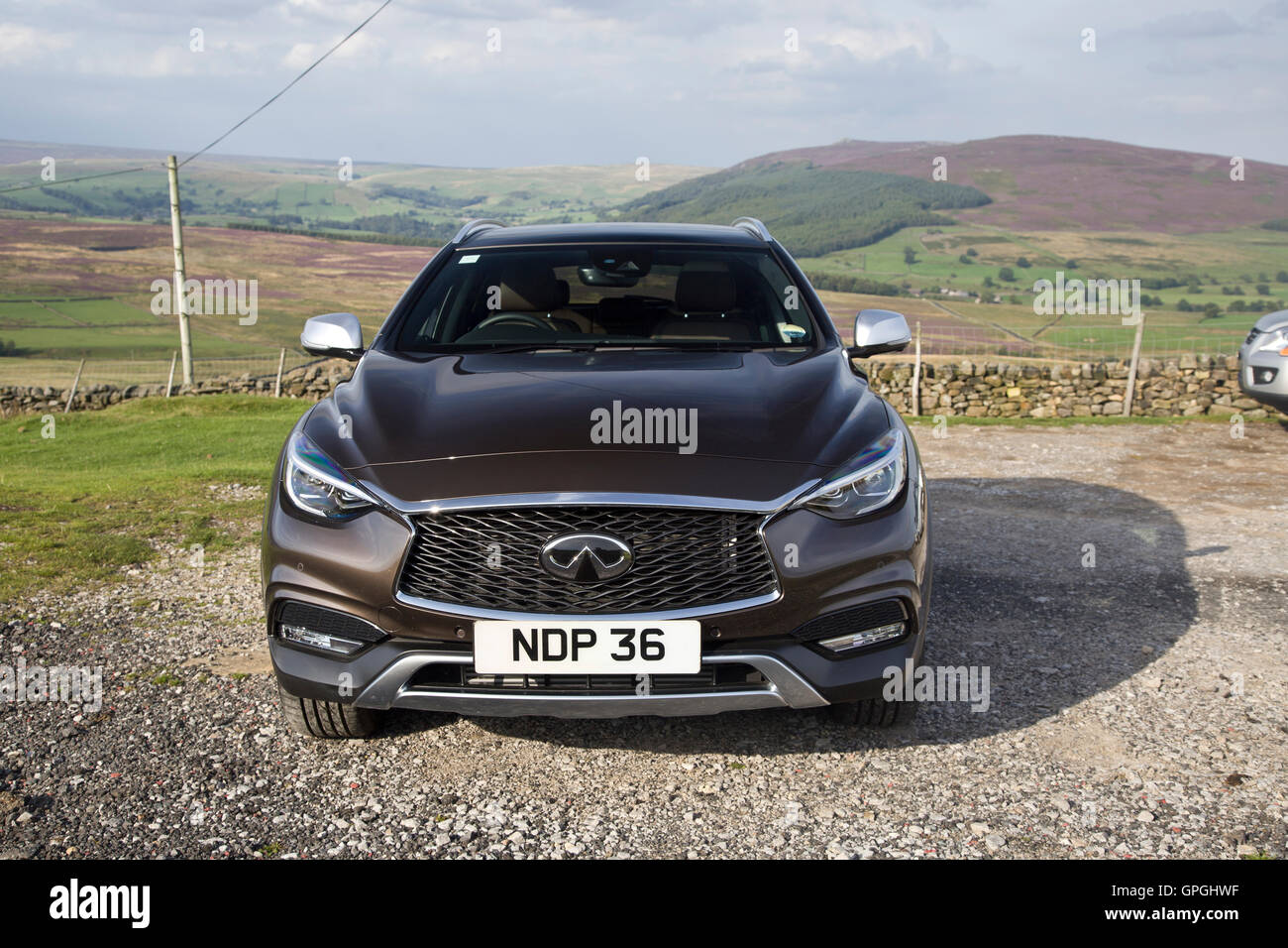 Chestnut Bronze Infiniti QX30 car photographed in the Yorkshire Dales ...