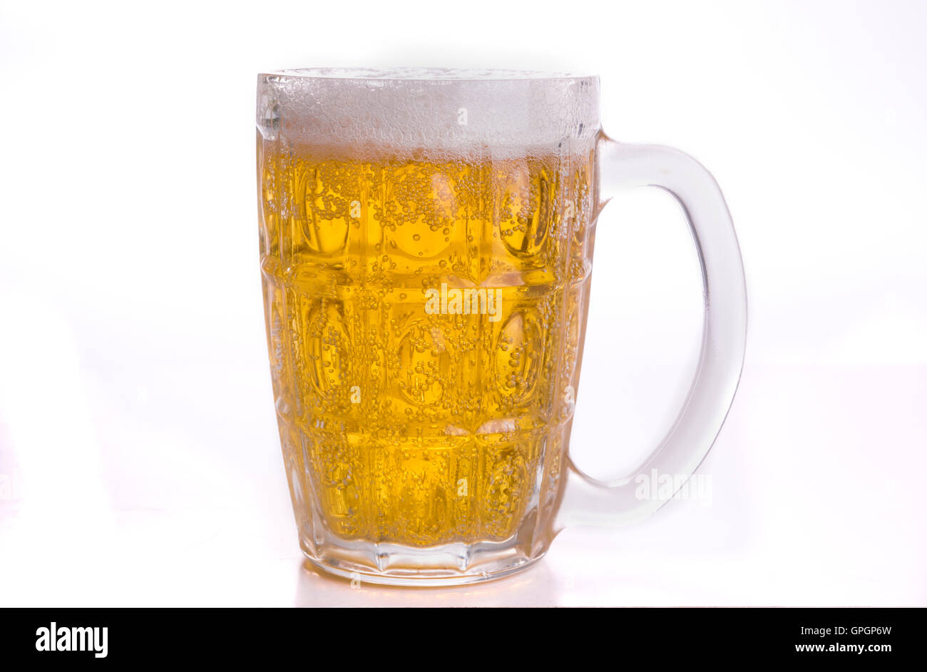 Glass of ice cold beer isolated on white background Stock Photo - Alamy