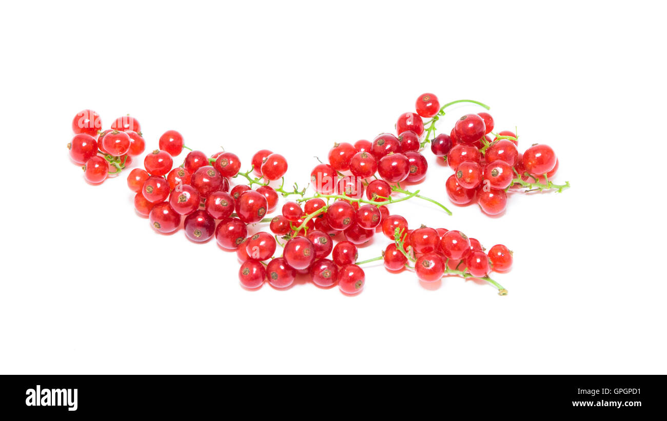 Red currants isolated on white background Stock Photo - Alamy