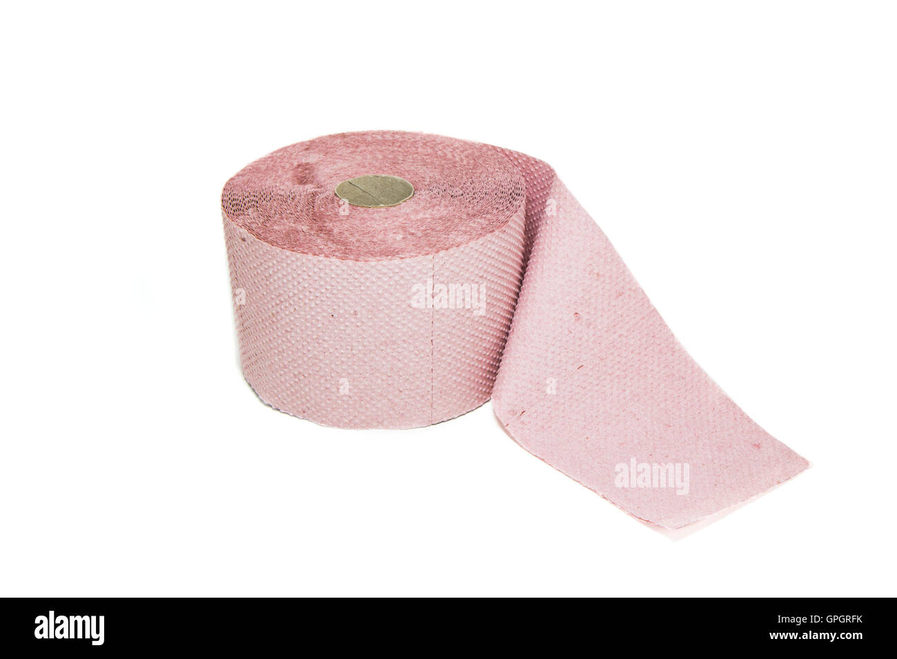 Pink toilet paper roll isolated on white background Stock Photo - Alamy