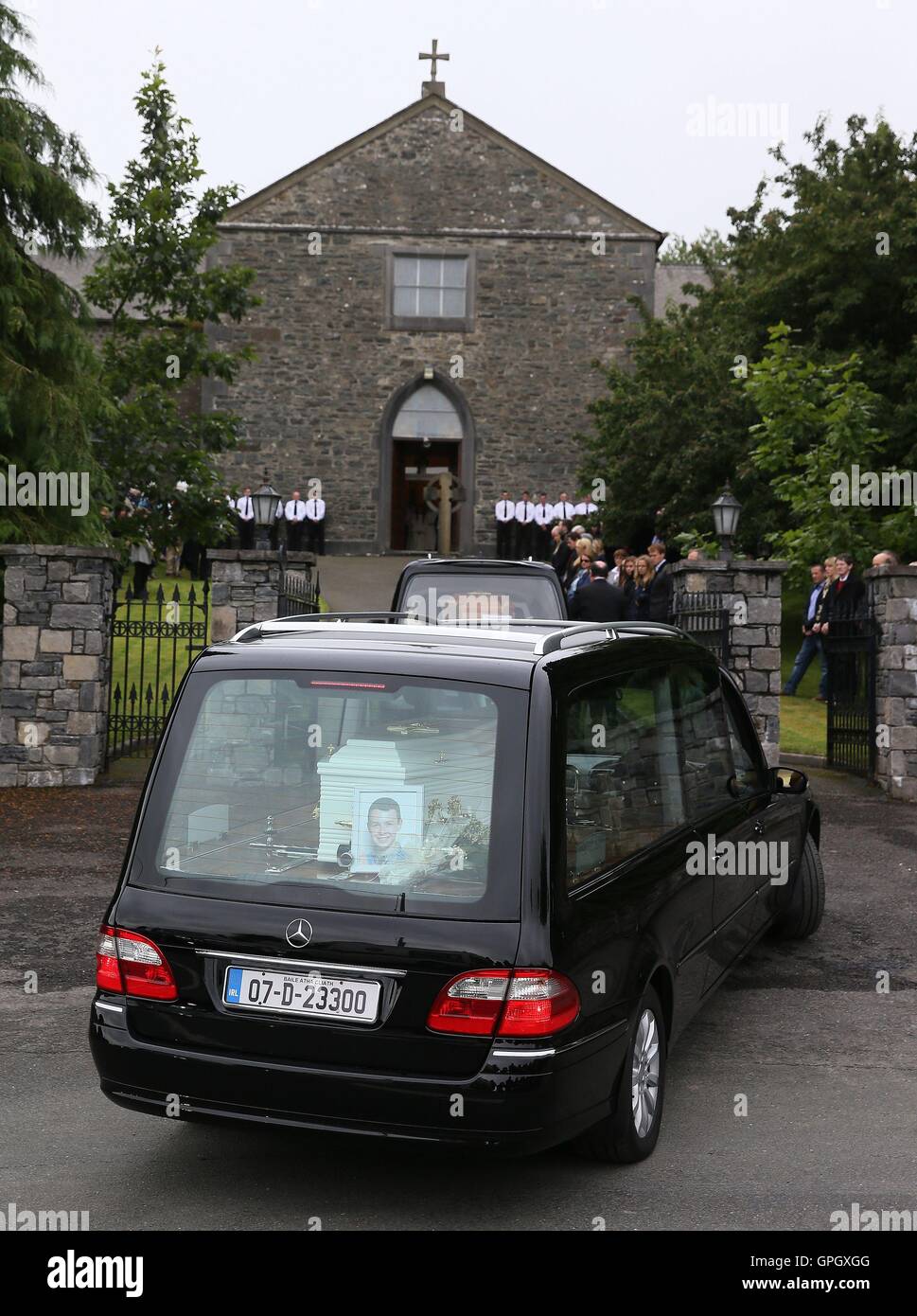 Herses arrive at Saint Mary's Church in Castlerahan, Co Cavan, where ...