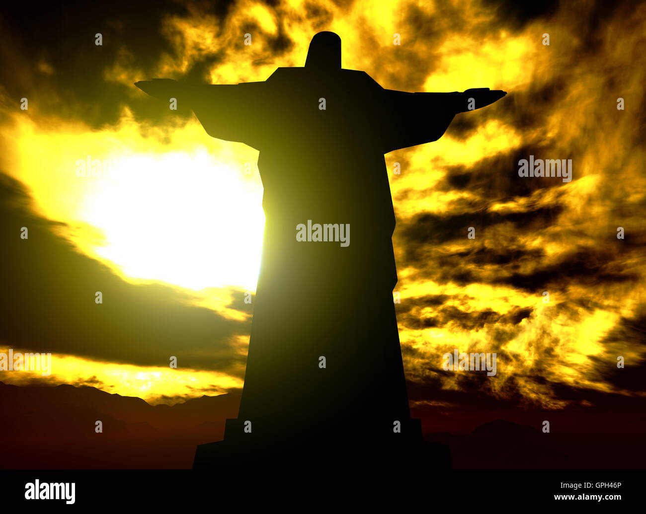 Famous statue of the Christ the Reedemer, in Rio de Janeiro, Bra Stock ...