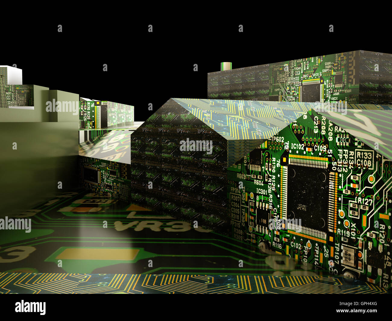 Japanese electronic factory Stock Photo - Alamy