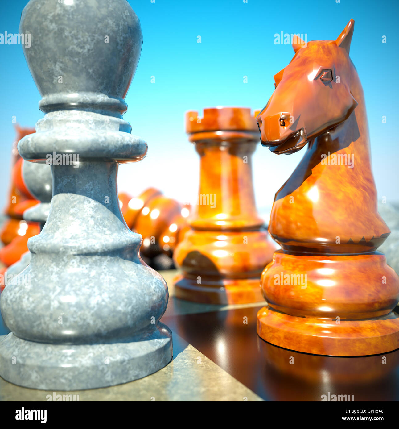 Chess battle -defeat Stock Photo - Alamy