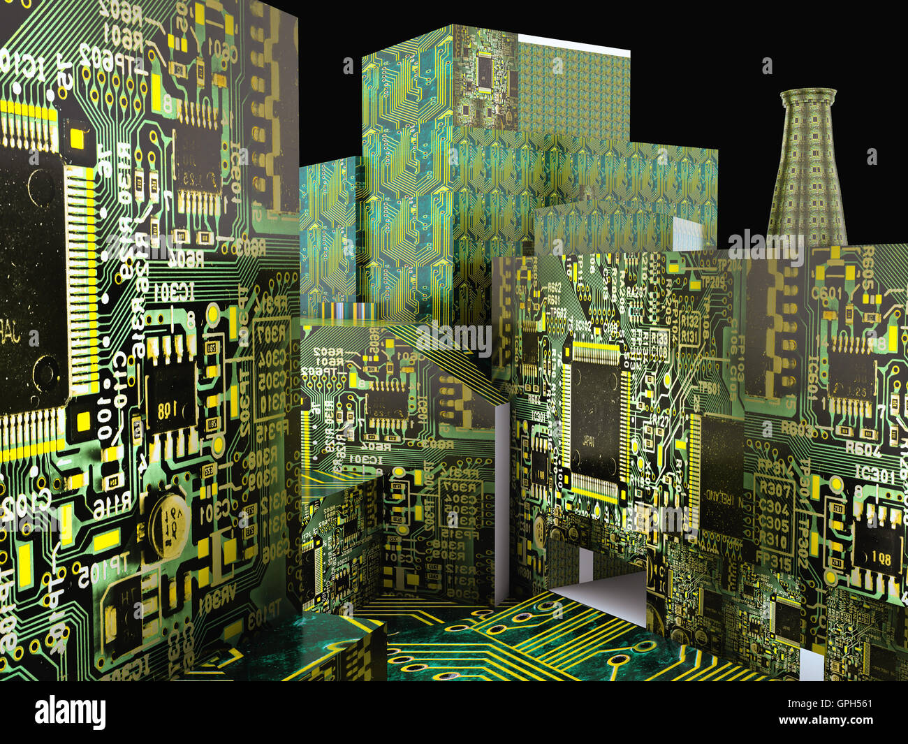 Japanese electronic factory Stock Photo - Alamy