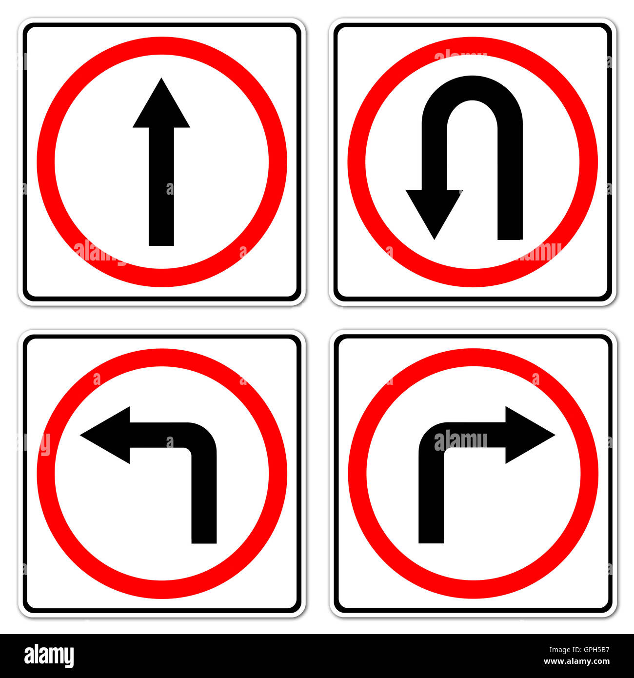 4 red circle traffic sign Stock Photo - Alamy