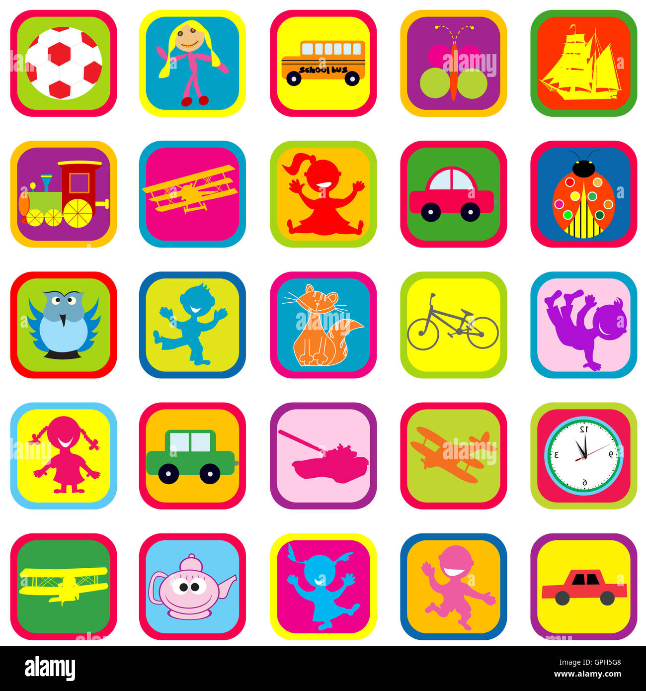 Seamless background with toys for kids Stock Photo - Alamy