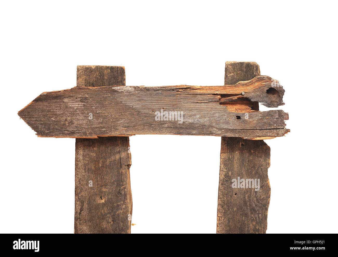 Old weathered wood sign isolated Stock Photo - Alamy