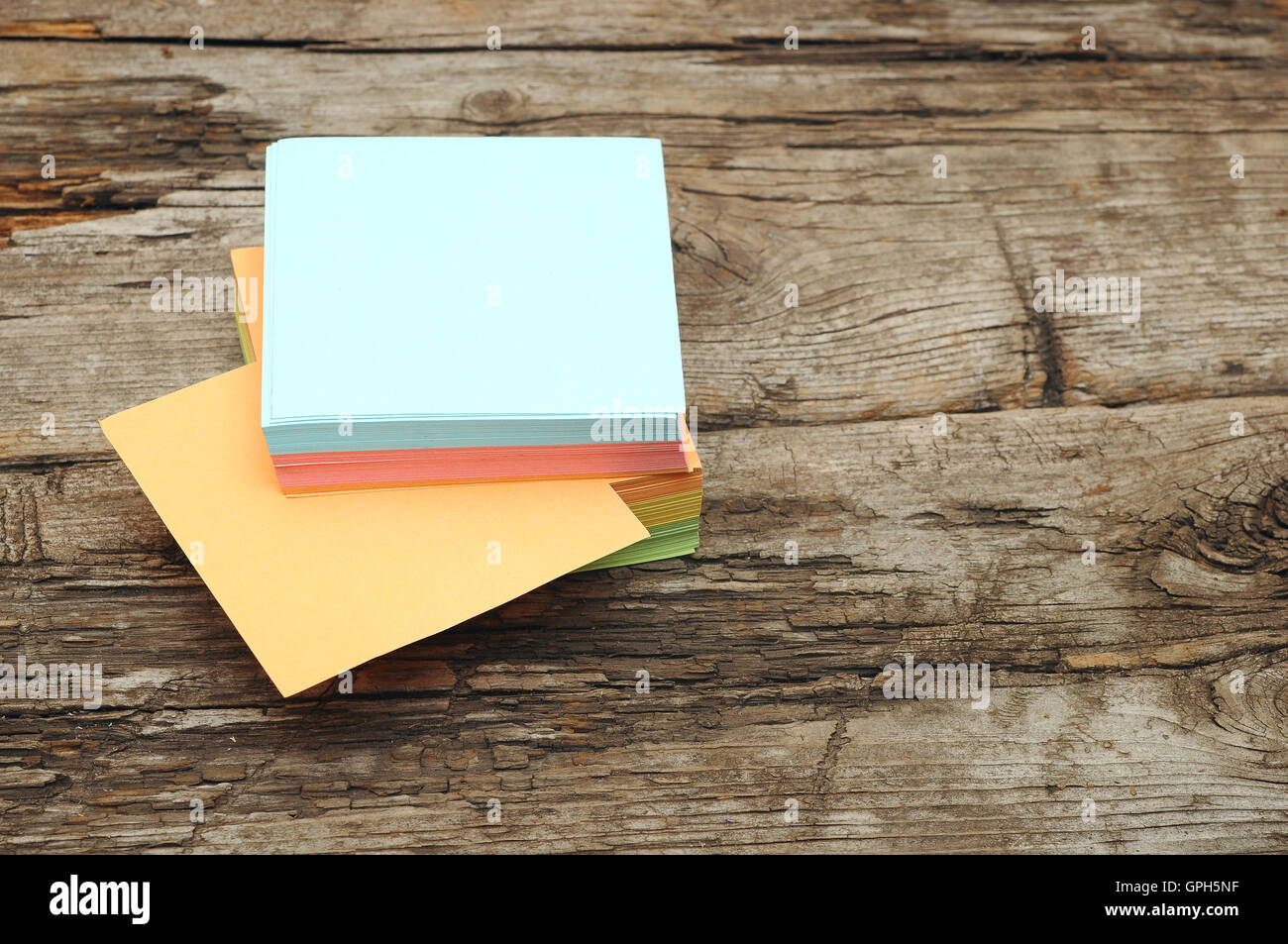 block of stickers on a desk Stock Photo - Alamy