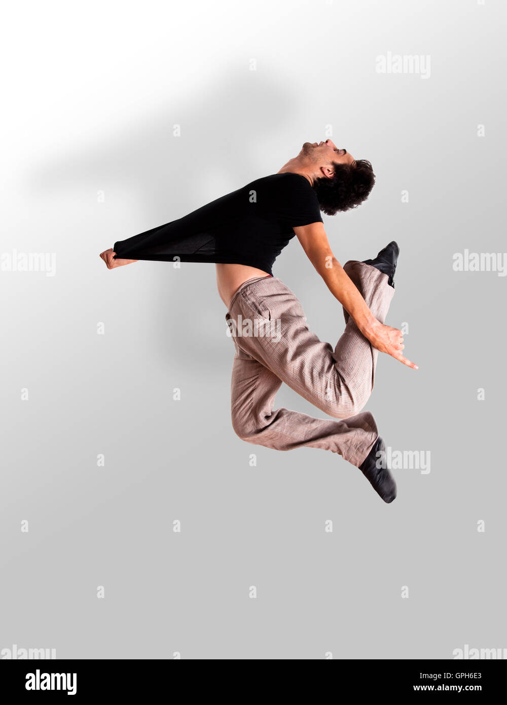 stylish modern ballet dancer jumping Stock Photo - Alamy