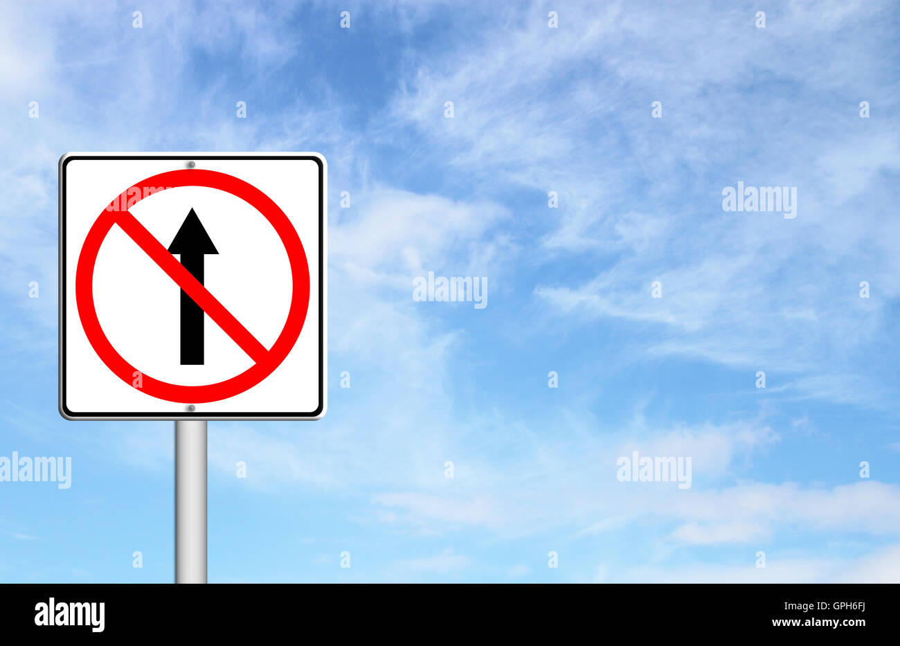 No go ahead the way ,No forward sign Stock Photo - Alamy