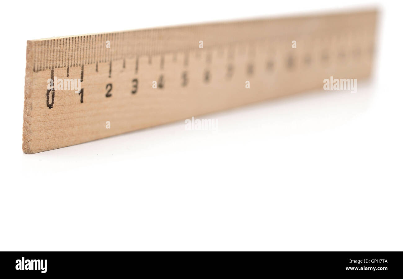 wood ruler isolated over a white background Stock Photo - Alamy