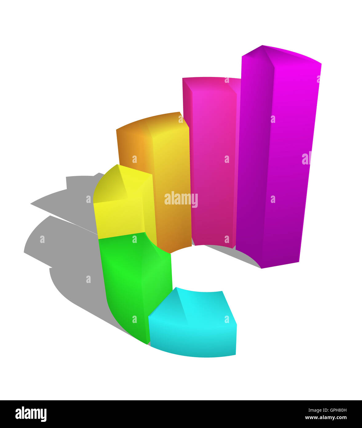 3d growth bar graph Stock Photo - Alamy