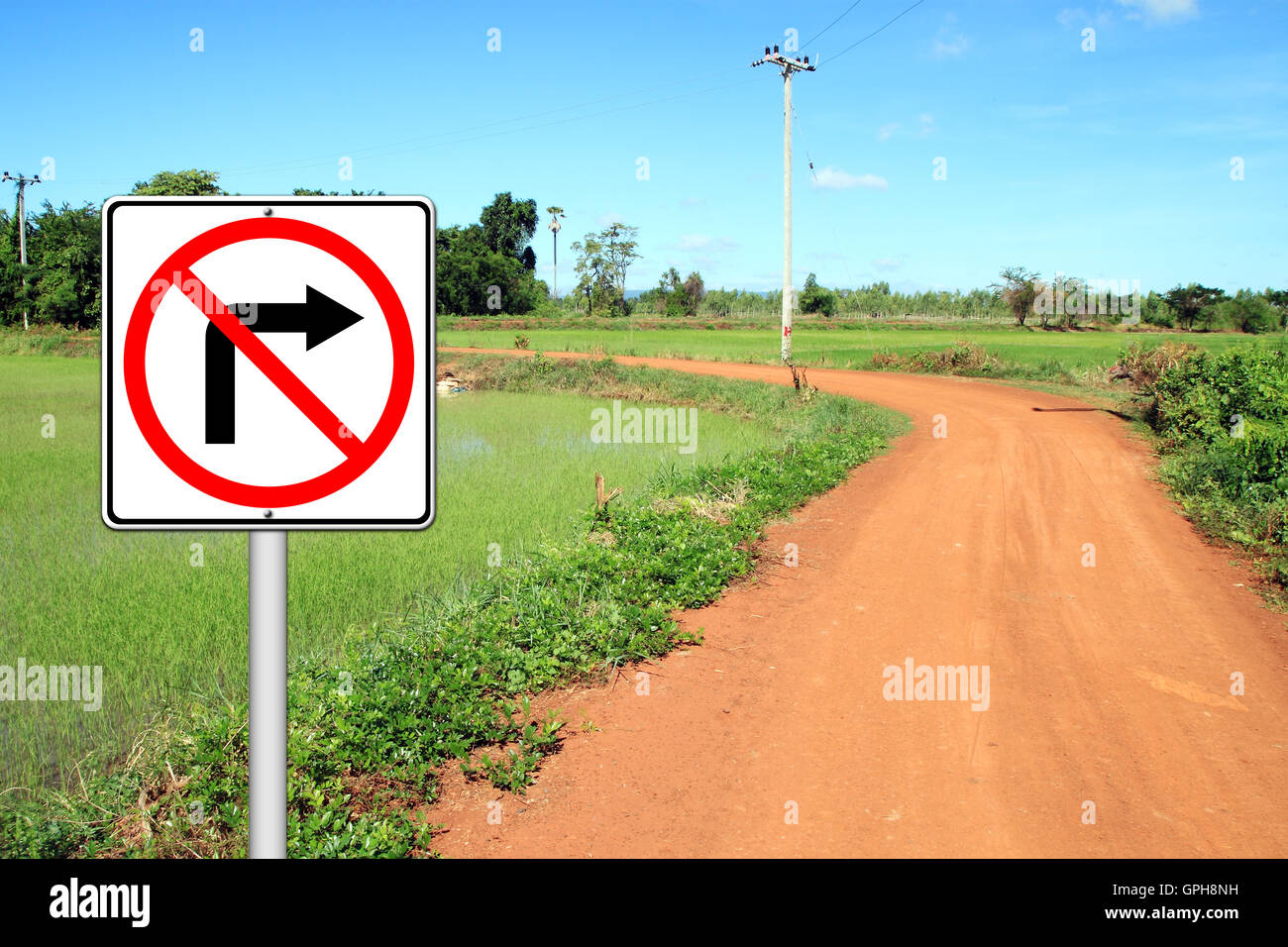 Curved left traffic road sign hi-res stock photography and images - Alamy