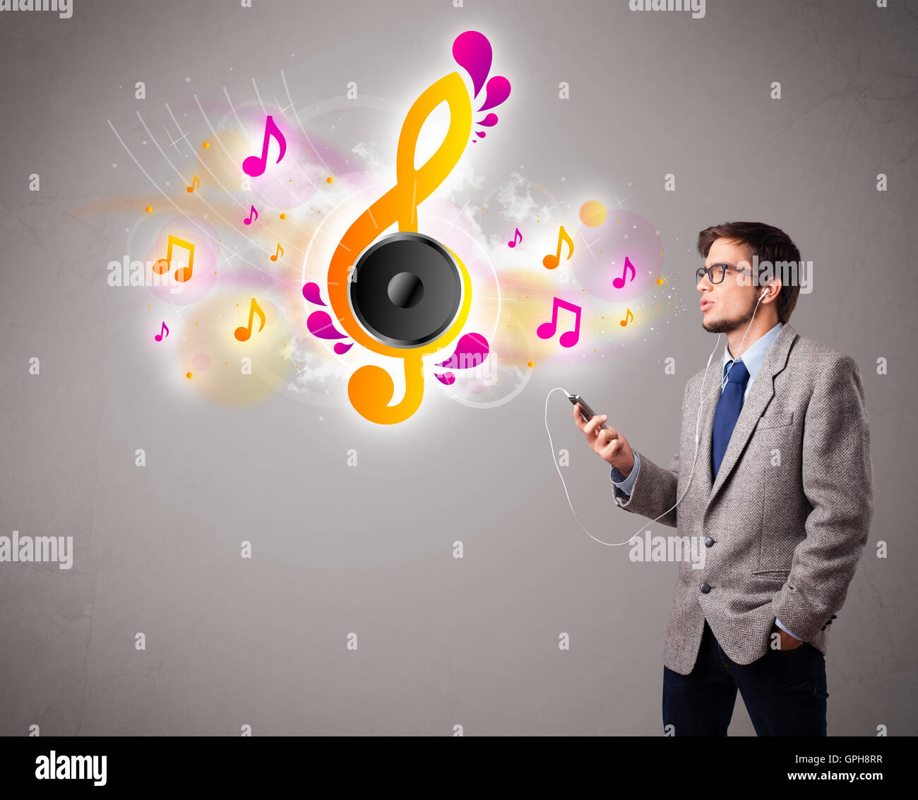 Ear music notes symbol hi-res stock photography and images - Alamy