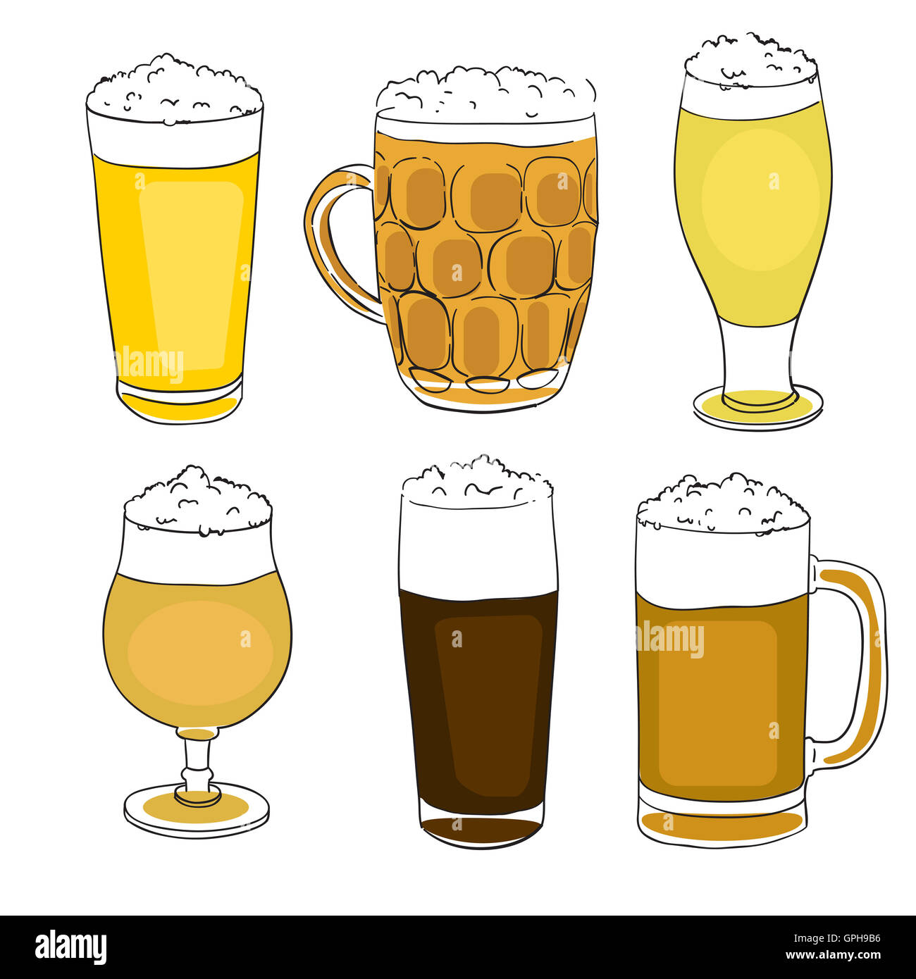 beer pints series Stock Photo - Alamy