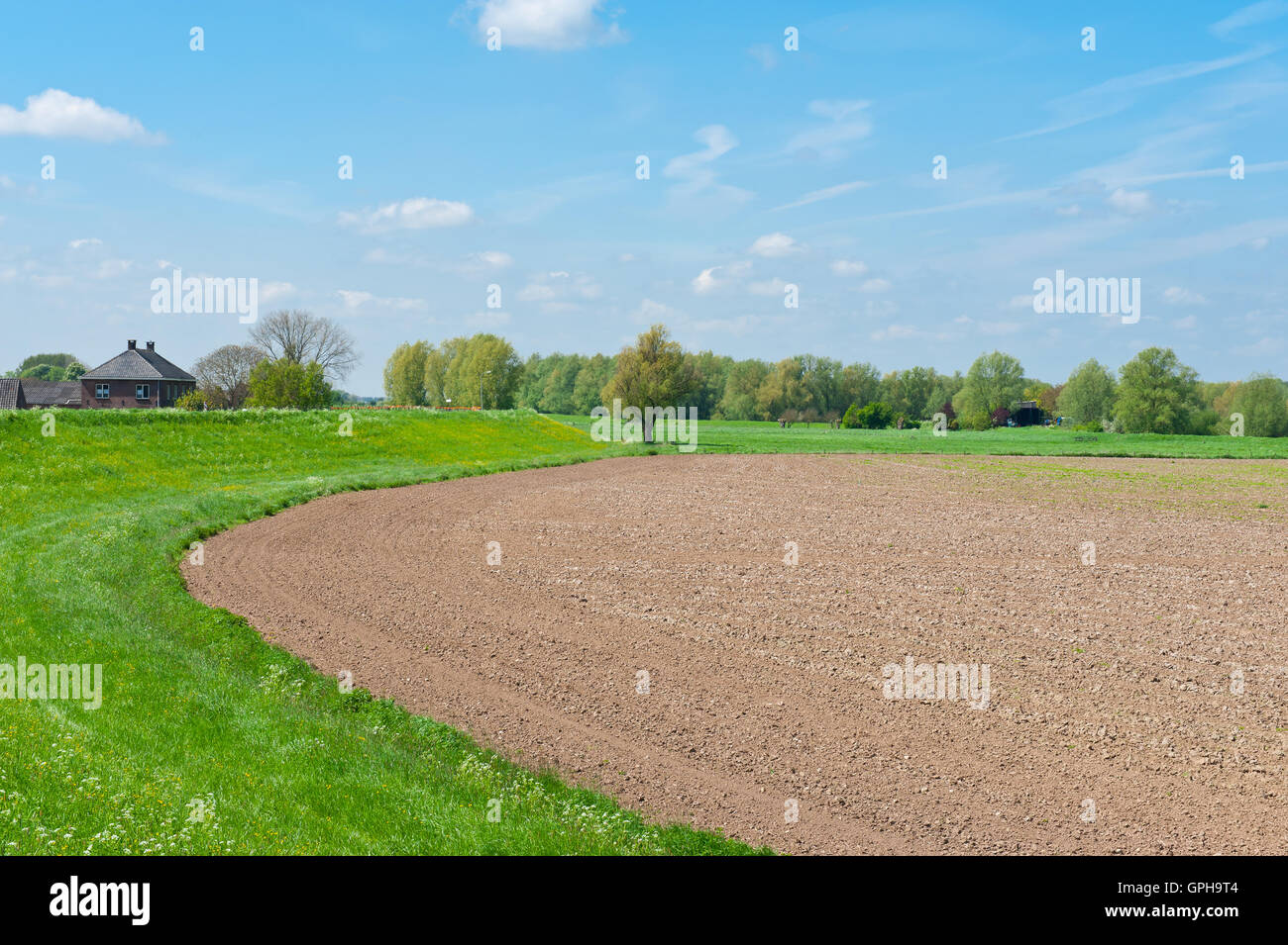 Dam and Field Stock Photo - Alamy