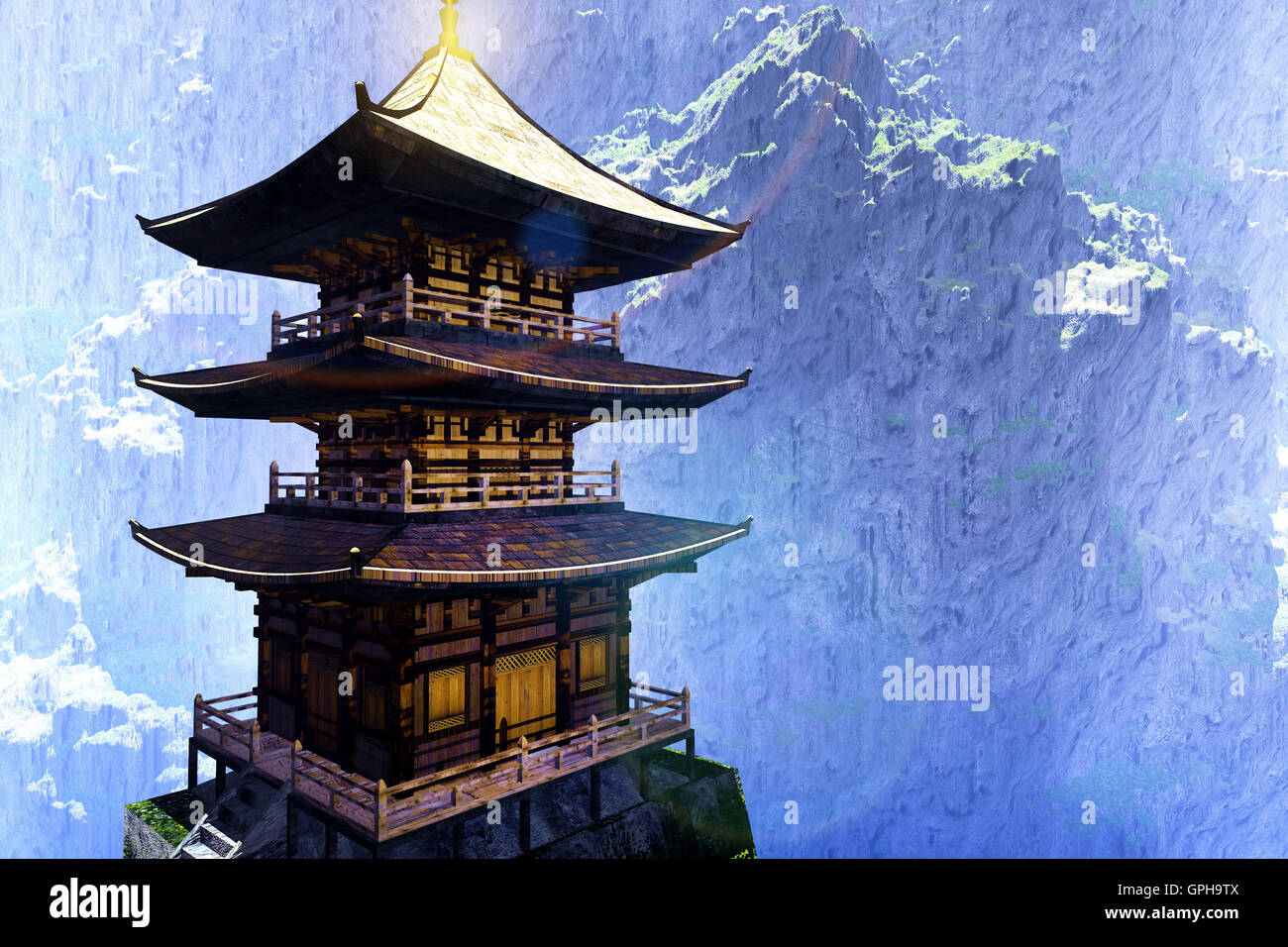 Zen buddhist temple in the mountains Stock Photo - Alamy