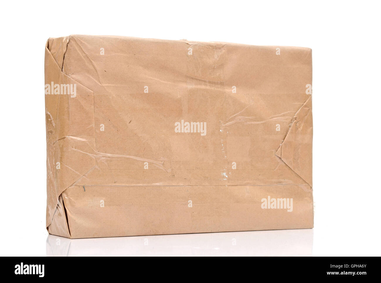 parcel wrapped with brown paper isolated on white background Stock ...