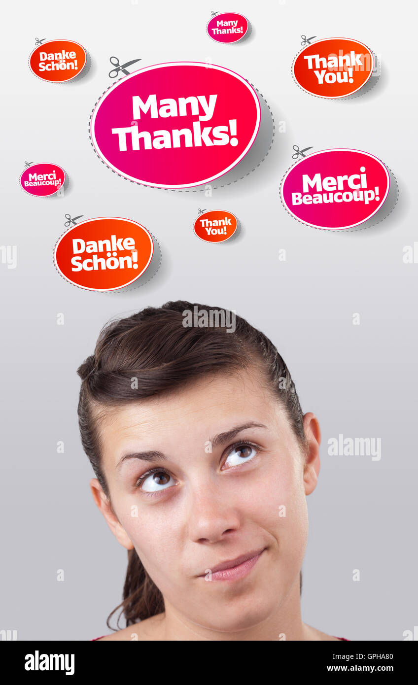 Young girl looking at recreational signs Stock Photo - Alamy