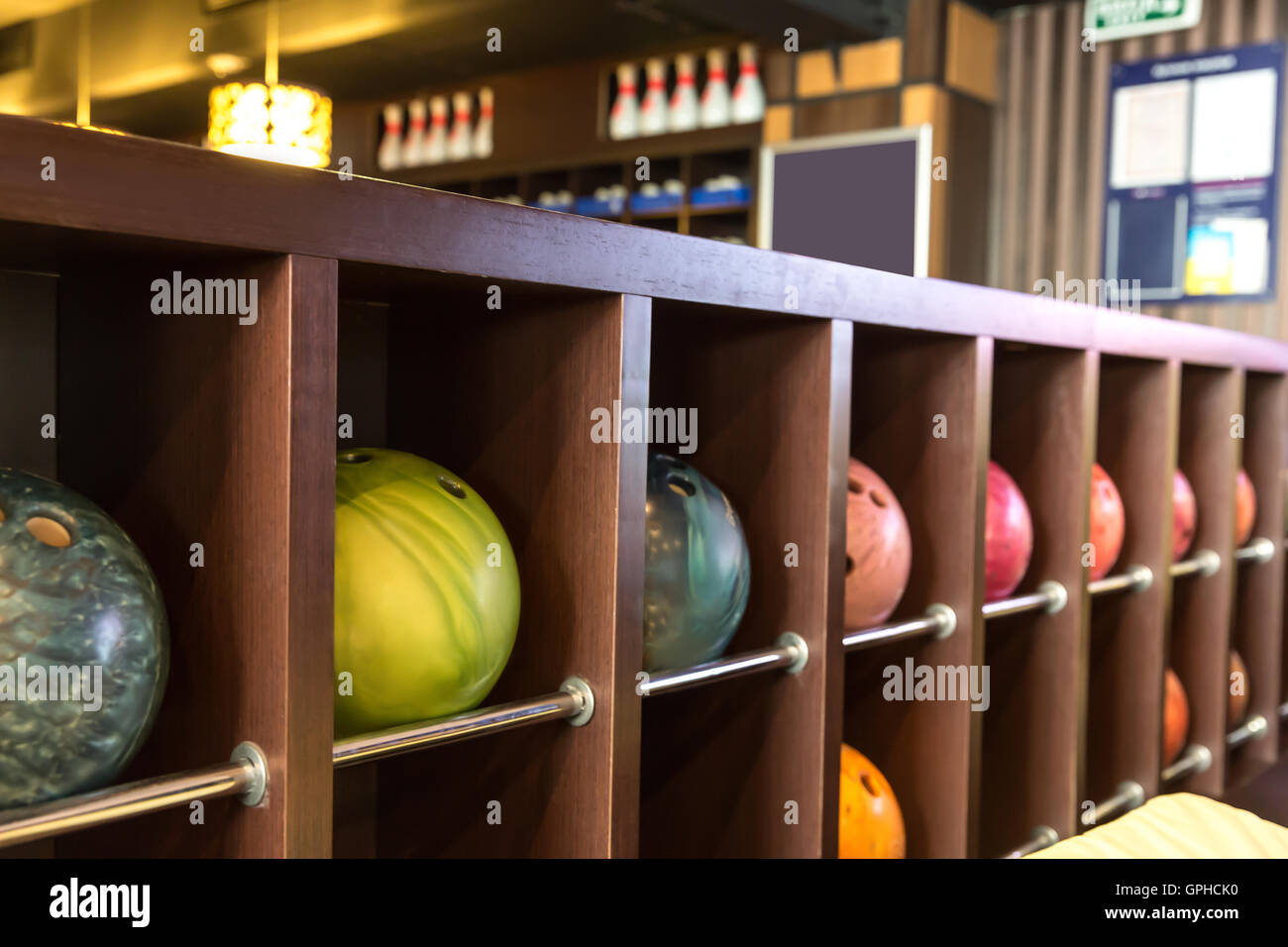 Bowling ball rack hi-res stock photography and images - Alamy
