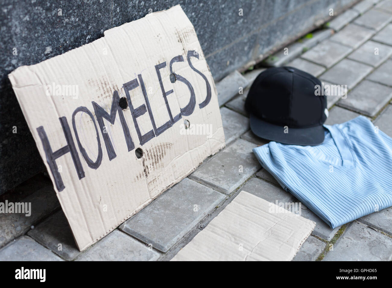 Cardboard for homeless Stock Photo - Alamy