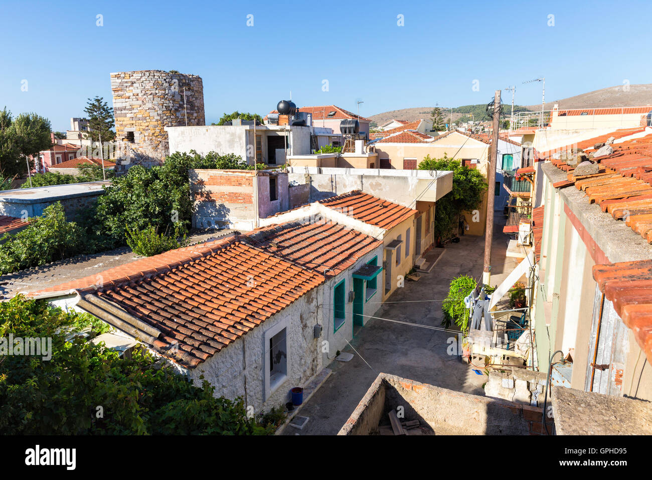 Old streets inside the castle of Chios. Chios, Sakiz Adasi in Turkish ...