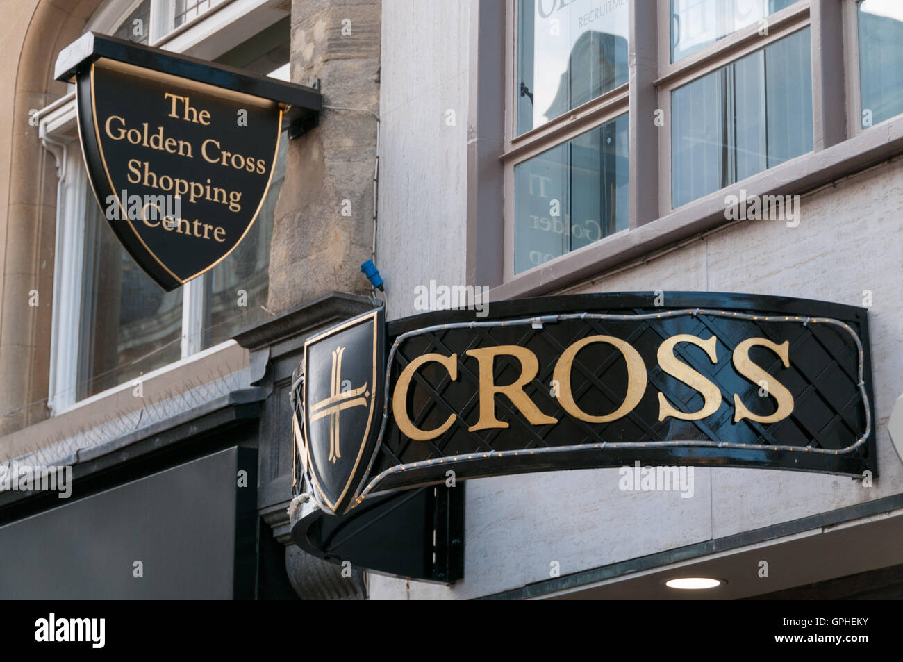 The Golden Cross Shopping Centre sign, Oxford, United Kingdom Stock ...
