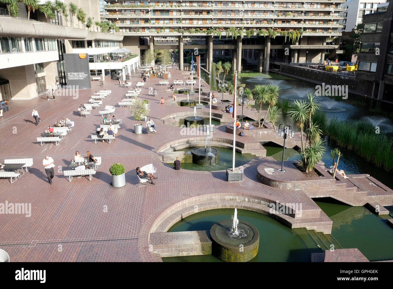 A general view of the Barbican lakeside terraces Stock Photo - Alamy