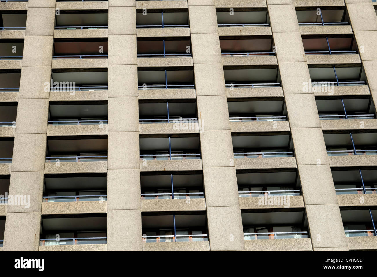 A close up view of the Barbican tower Stock Photo - Alamy