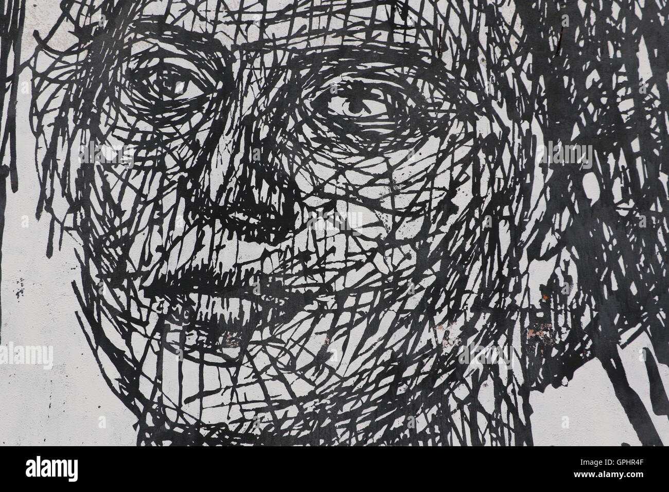 Street Art in Rome representing a face Stock Photo - Alamy