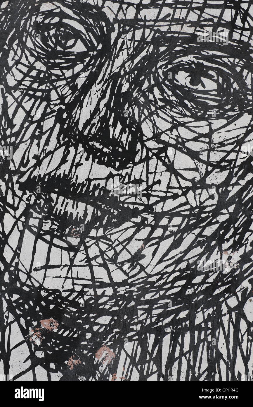 Street Art in Rome representing a face Stock Photo - Alamy