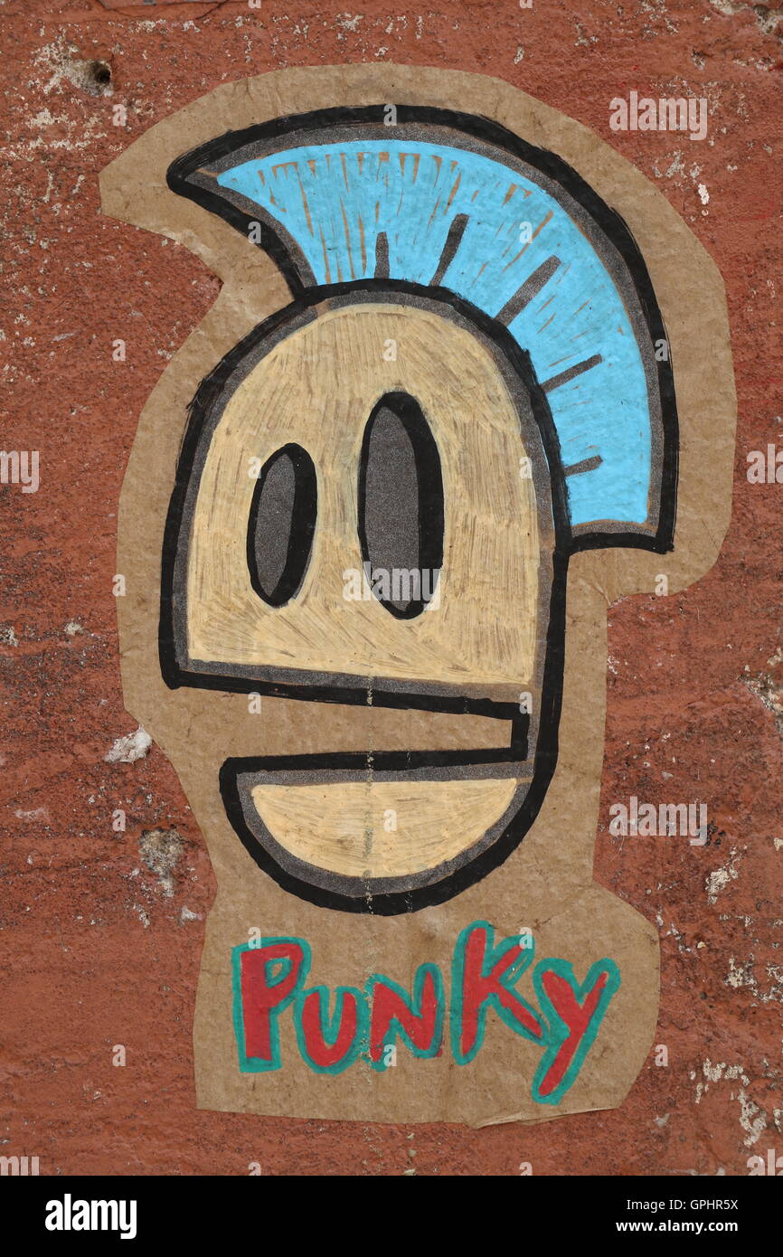 Street Art in Rome representing a punk Stock Photo - Alamy