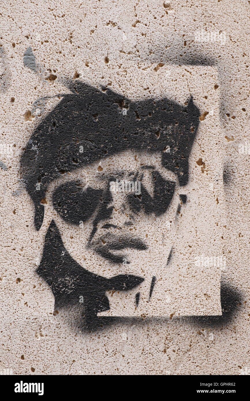 Street Art in Rome representing the face of a man Stock Photo - Alamy
